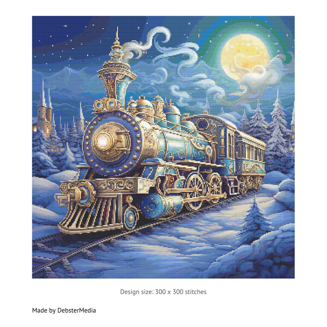 0013 the Magic Train - Cross Stitch Pattern / Embroidery Pattern - Etsy