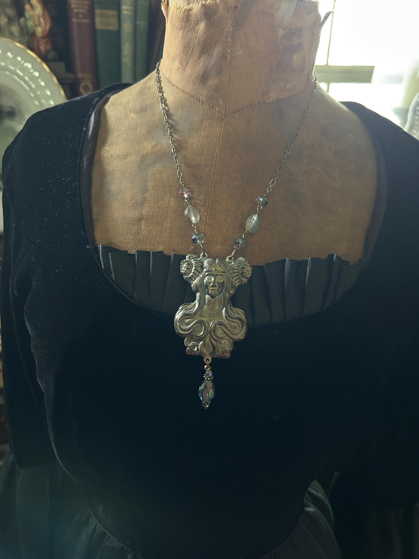 Undine Handmade Artisan Necklace - Mermaid - Brass Verdigris ...