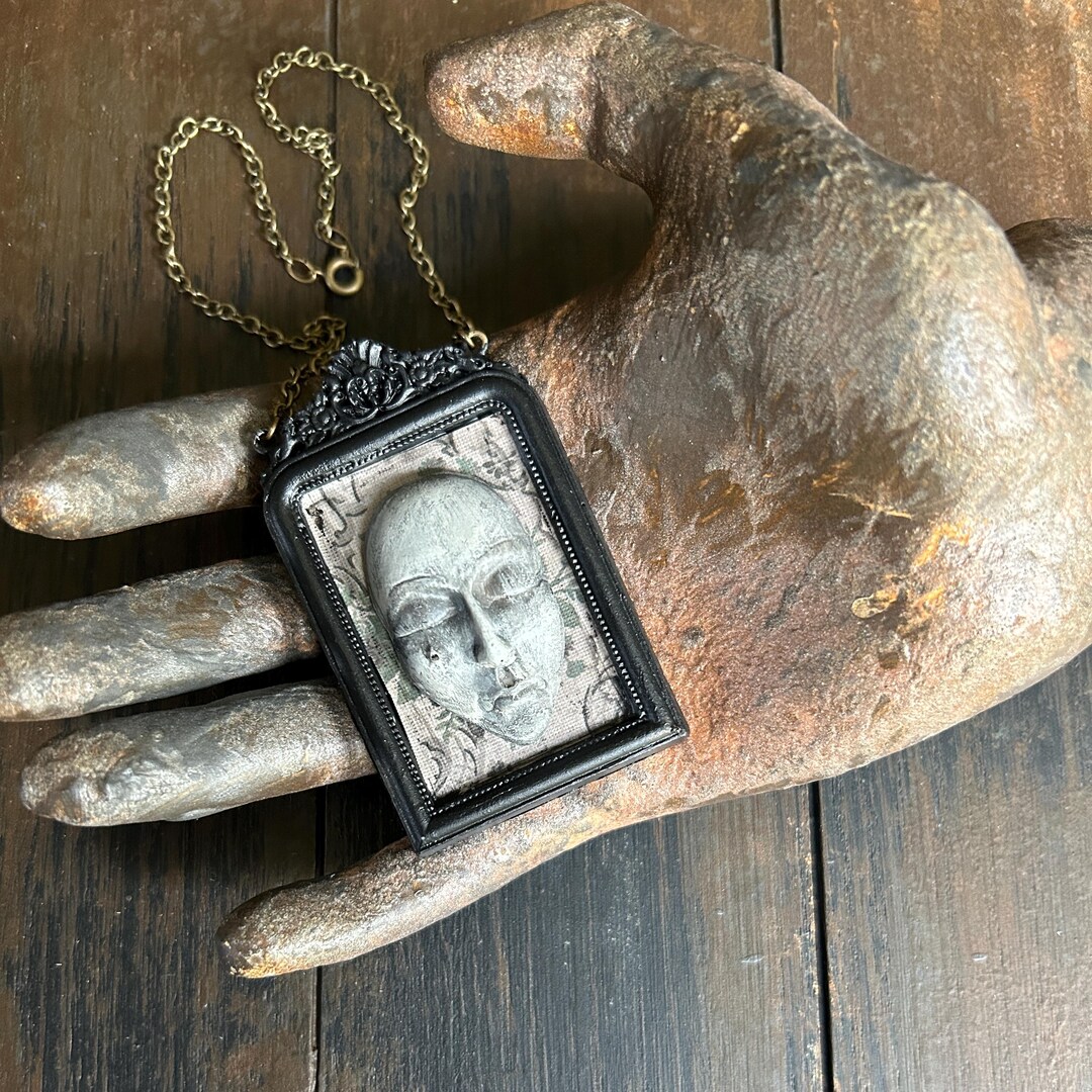 The Spinster Handmade Artisan Necklace Victorian Death Mask Mourning ...