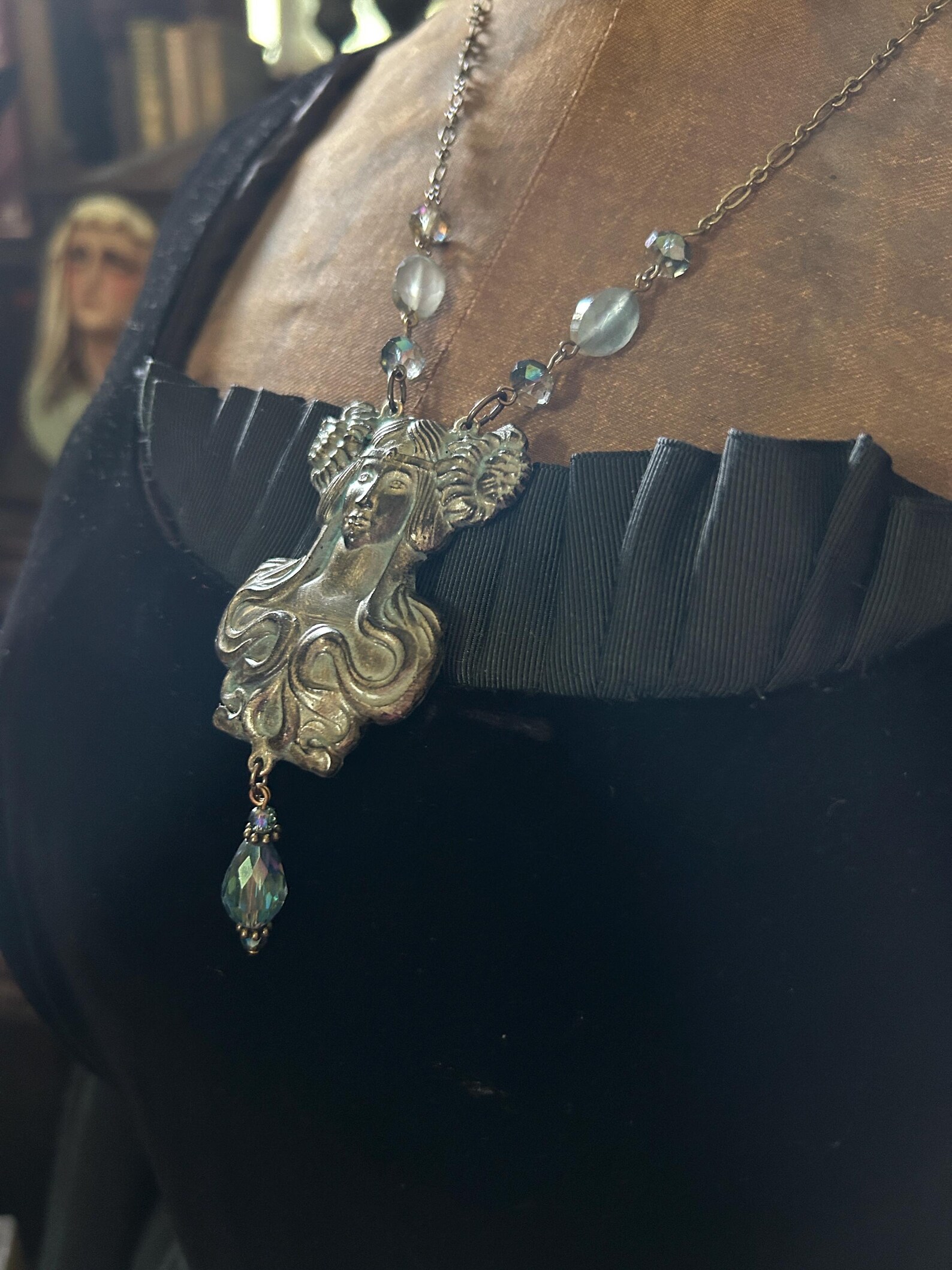 Undine Handmade Artisan Necklace - Mermaid - Brass Verdigris ...