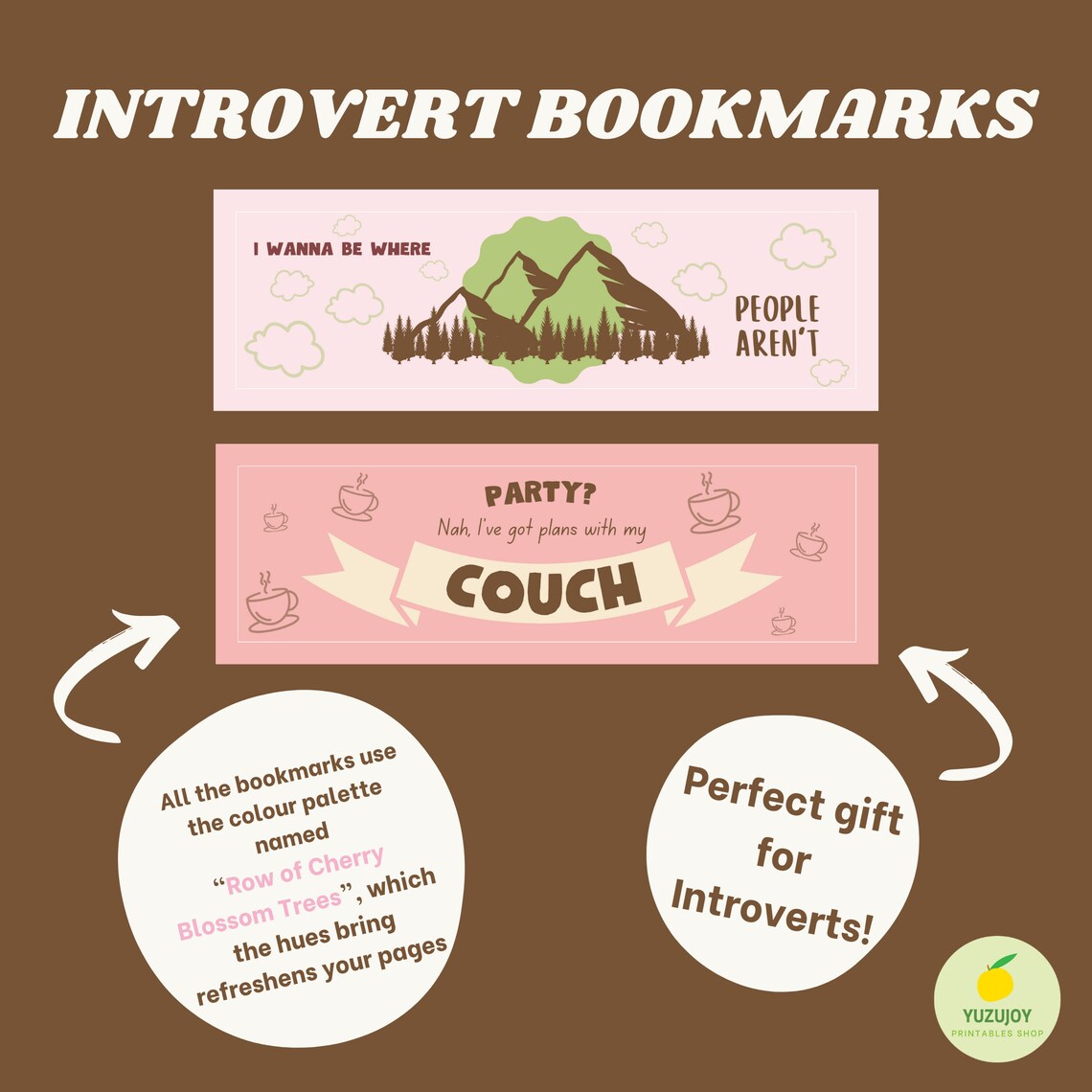 Introvert Gift Bookmark Printable - Ideal for Book Lovers, Teachers and ...