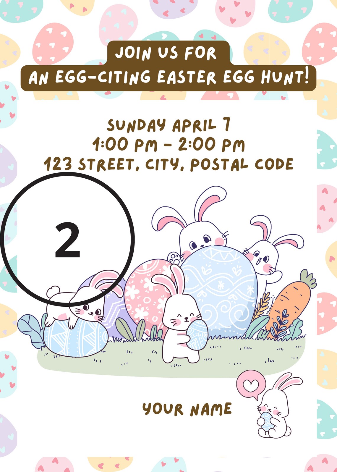 Editable Easter Egg Hunt Invitation Cards, Easter Party Invite, Easter ...