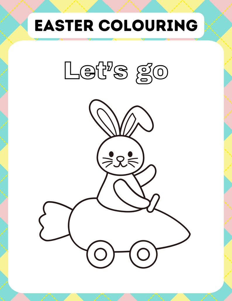 Easter Coloring Book, Easy Kid Coloring Pages, Easter Printable ...
