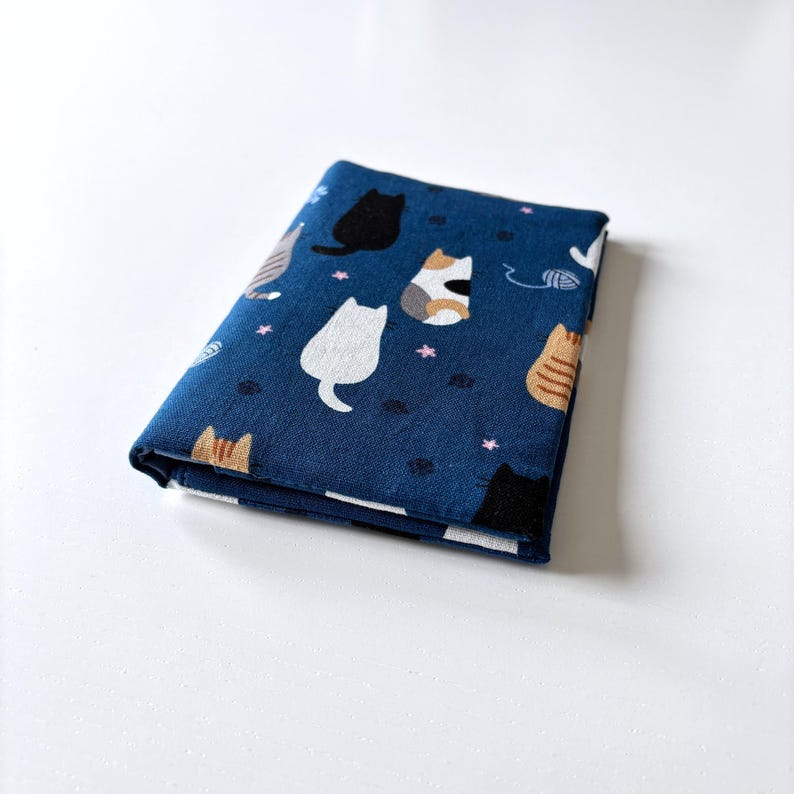 Cute Cats Passport Holder/cover - Cartoon Cat Fabric Travel Wallet ...