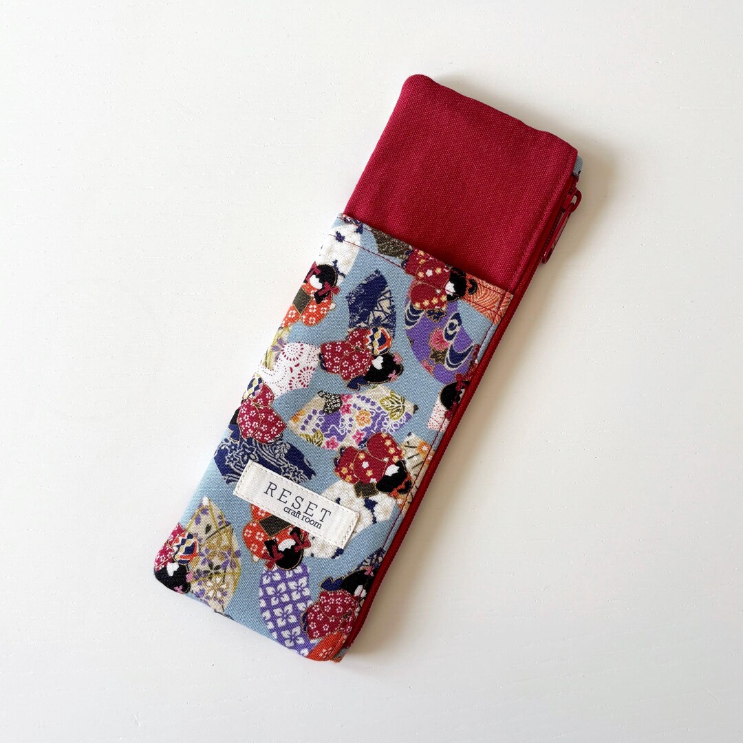 Floral Book Band Pencil Case - Japanese Cotton Fabric Pen Pouch - Etsy