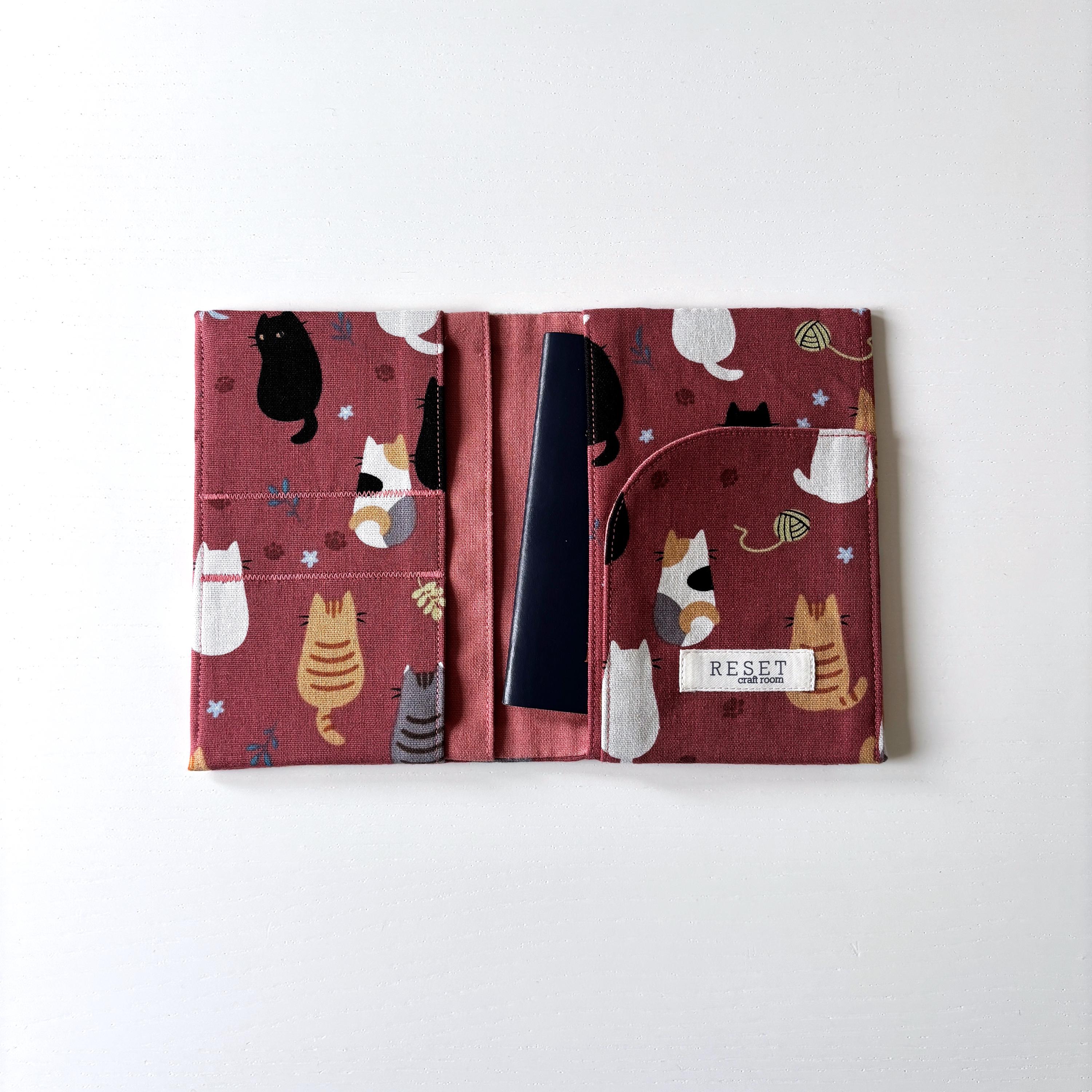 Cute Cats Passport Holder/cover - Cartoon Cat Fabric Travel Wallet ...