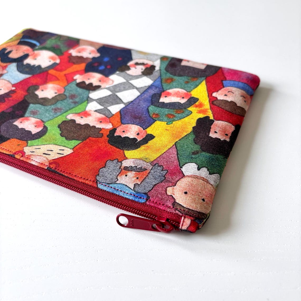 Cartoon People Zipper Pouch – Cute Fabric Stationary Bag, Makeup Pouch ...