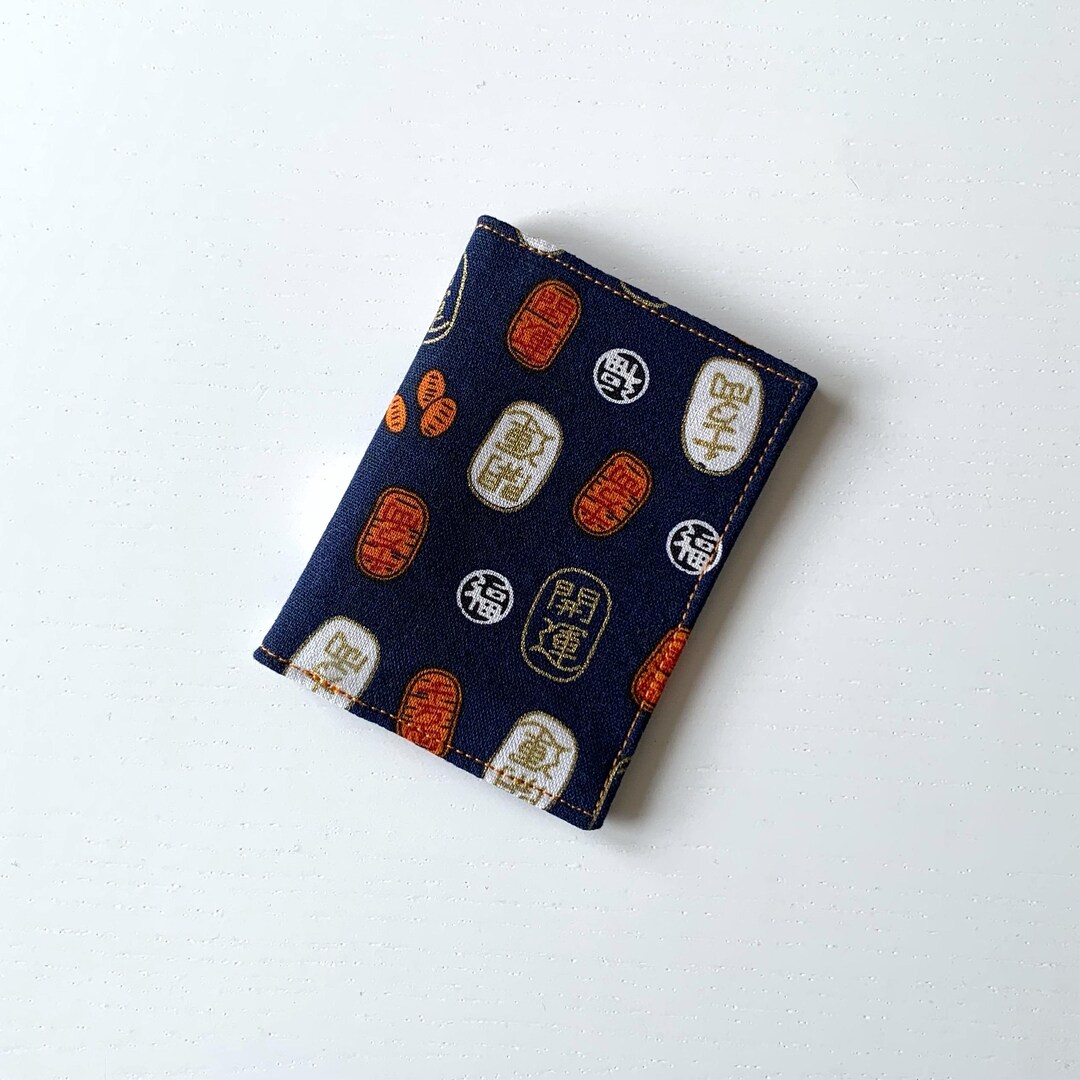 Japanese Style Blessings Fabric Card Holder, Card Wallet, Card Case ...