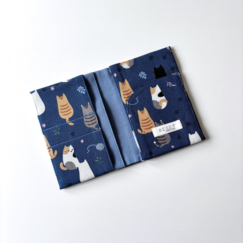 Cute Cats Passport Holder/cover - Cartoon Cat Fabric Travel Wallet ...