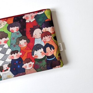 Cartoon People Zipper Pouch – Cute Fabric Stationary Bag, Makeup Pouch ...