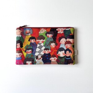 Cartoon People Zipper Pouch – Cute Fabric Stationary Bag, Makeup Pouch ...