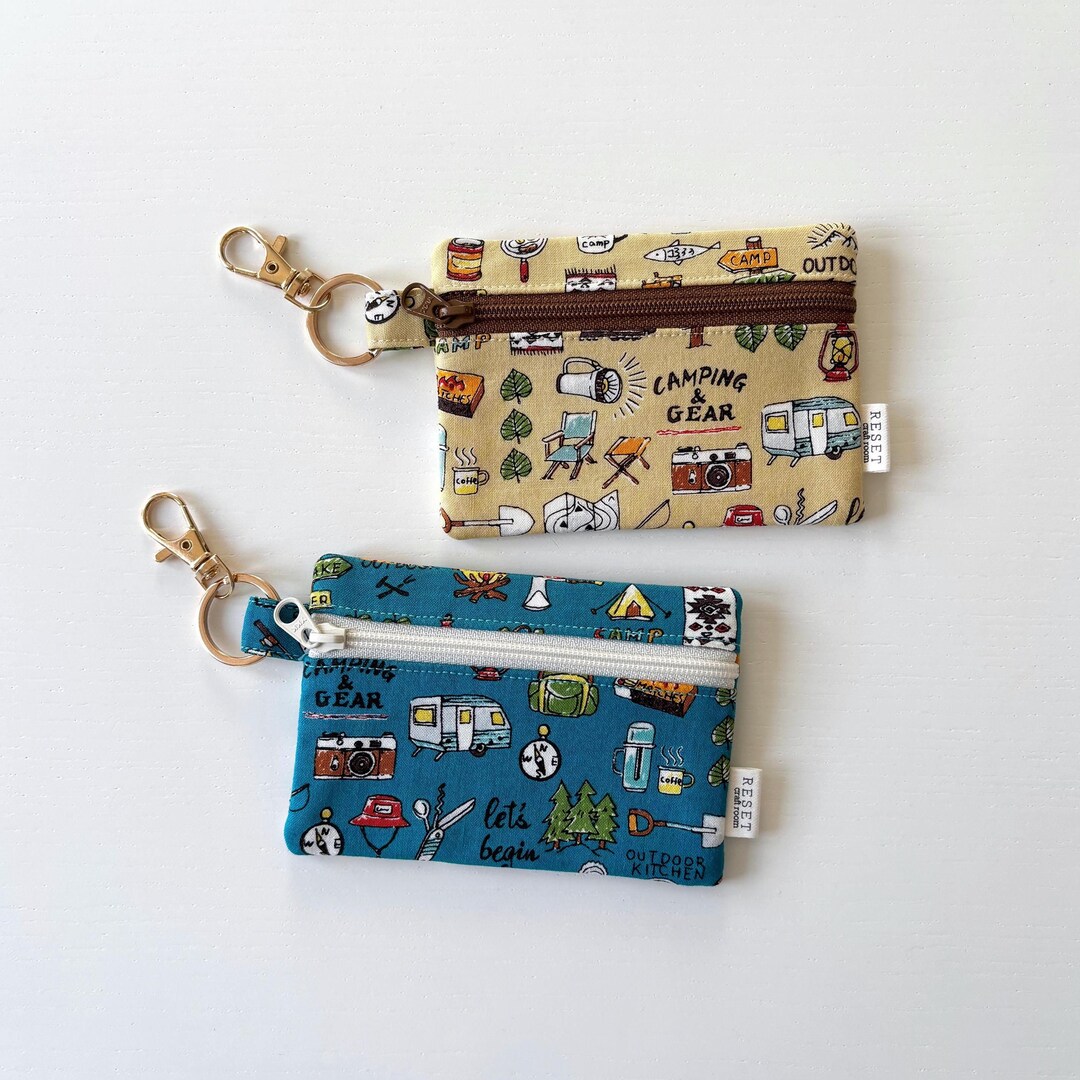 Camping Theme Fabric Keychain Pouch - Cartoon Coin Purse, Bag Charm - Etsy