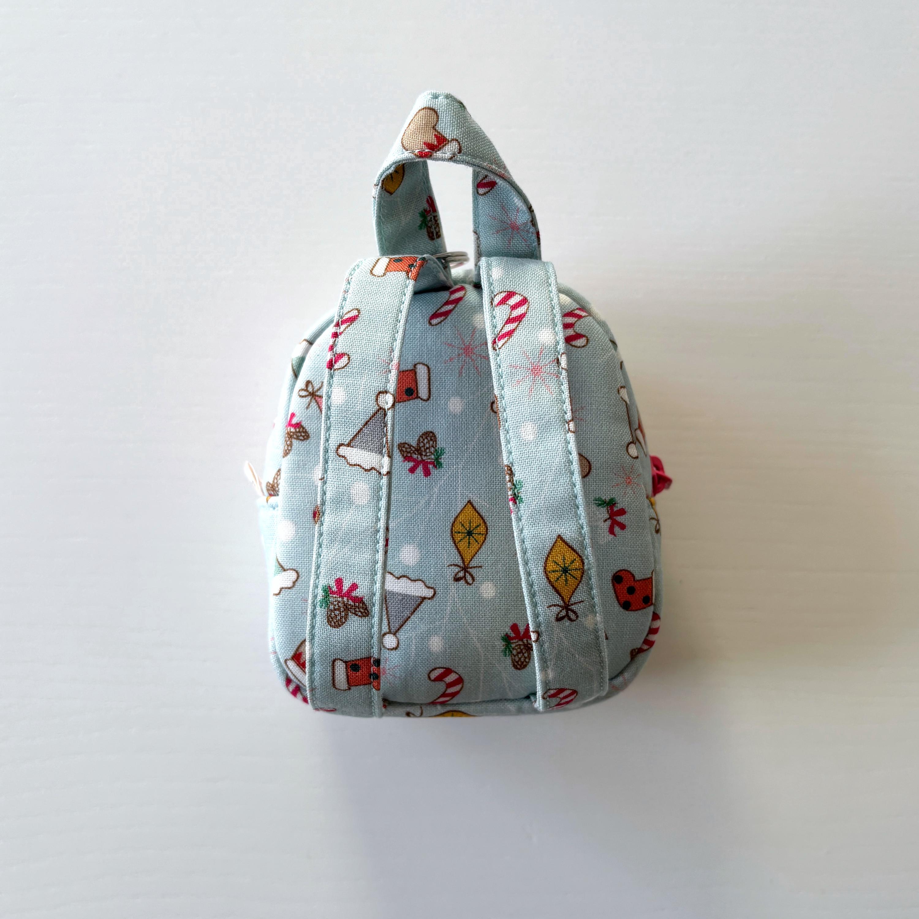 Mini Festive Backpack Keychain: Christmas Pattern Bag Charm, Coin Purse ...