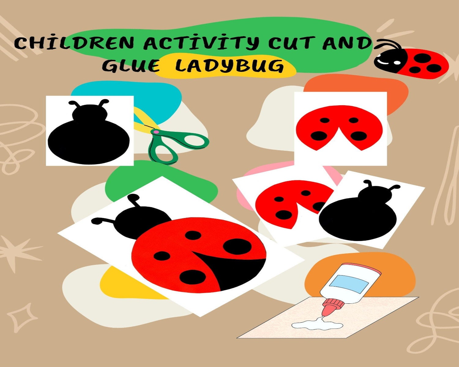 Ladybug Preschool Activity Cut and Glue,craft Activity,preschool ...
