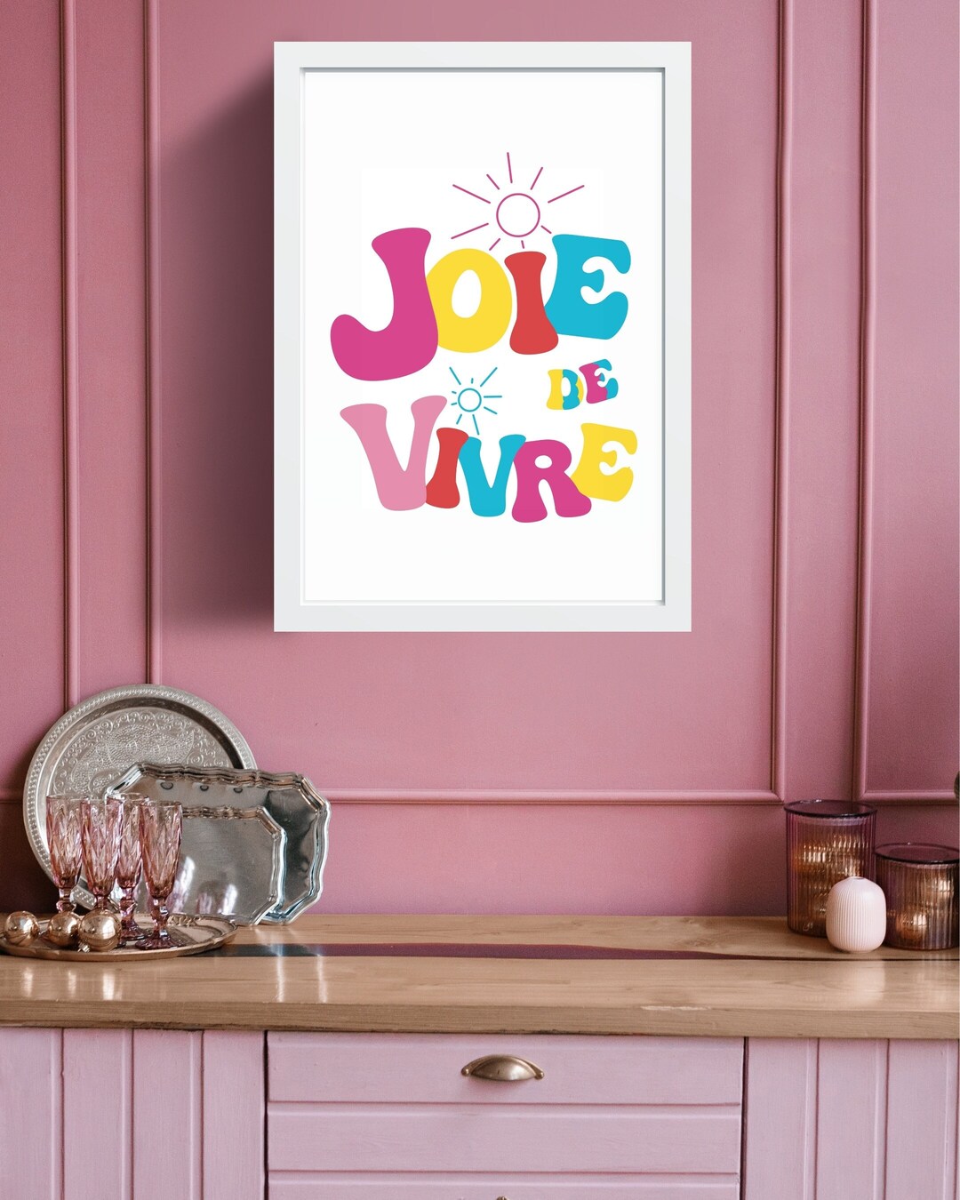 Joie De Vivre Pop Poster Printable Design Wall Art Joyful Poster ...