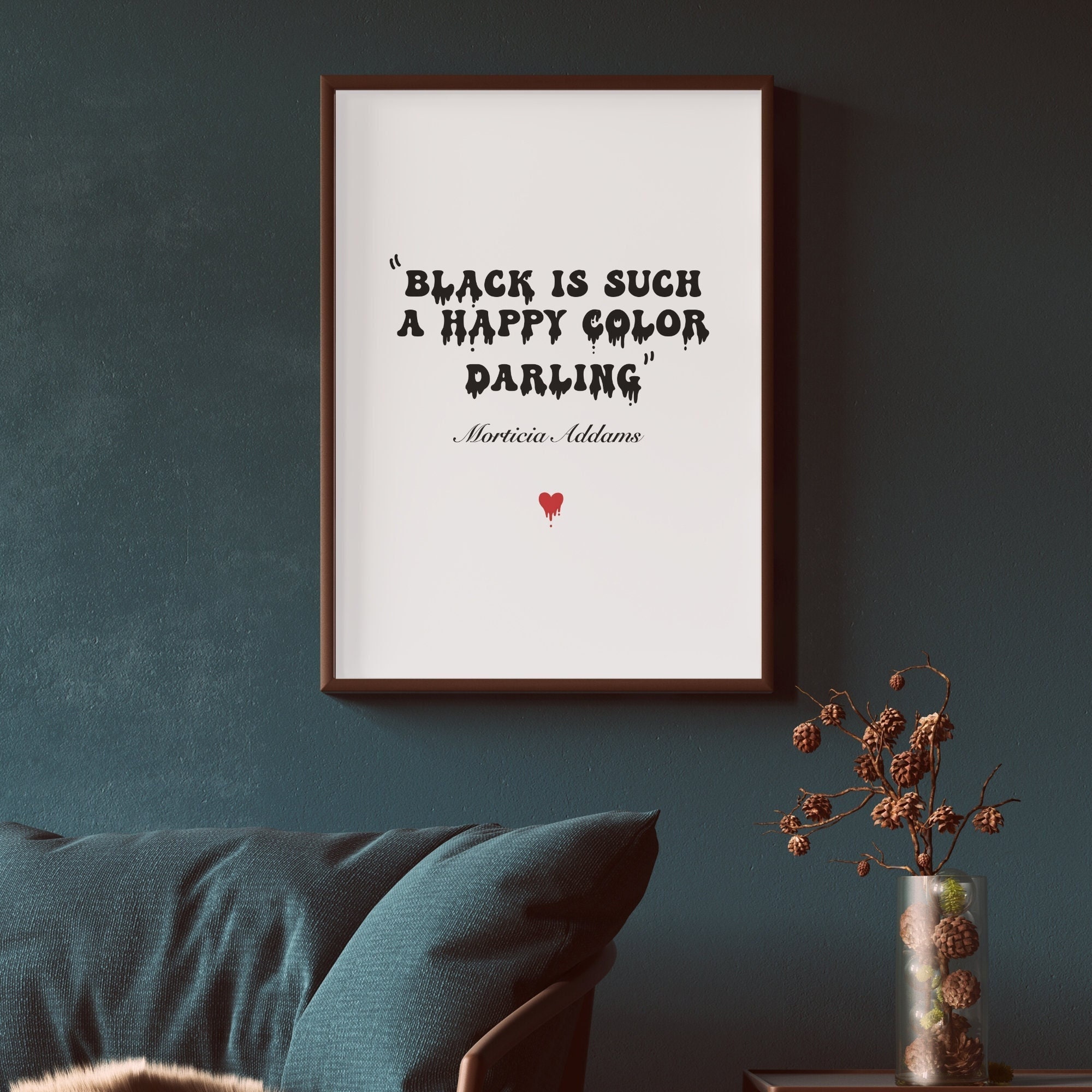 Printable Design Wall Art, Quote Poster, Red Heart Painting, Minimalist ...