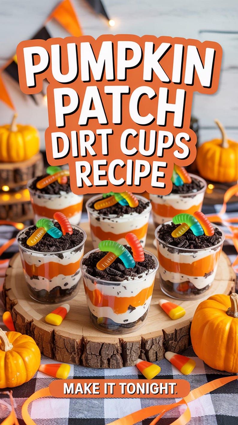 Pumpkin Patch Dirt Cups, Fun Recipe, Digital Download - Etsy