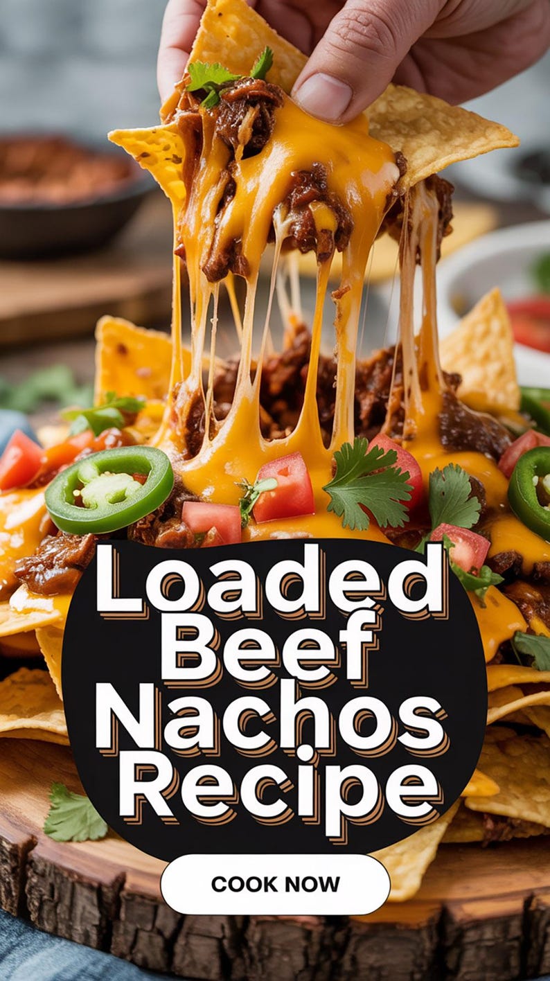 Loaded Beef Nachos, Tasty Recipe, Digital Download - Etsy