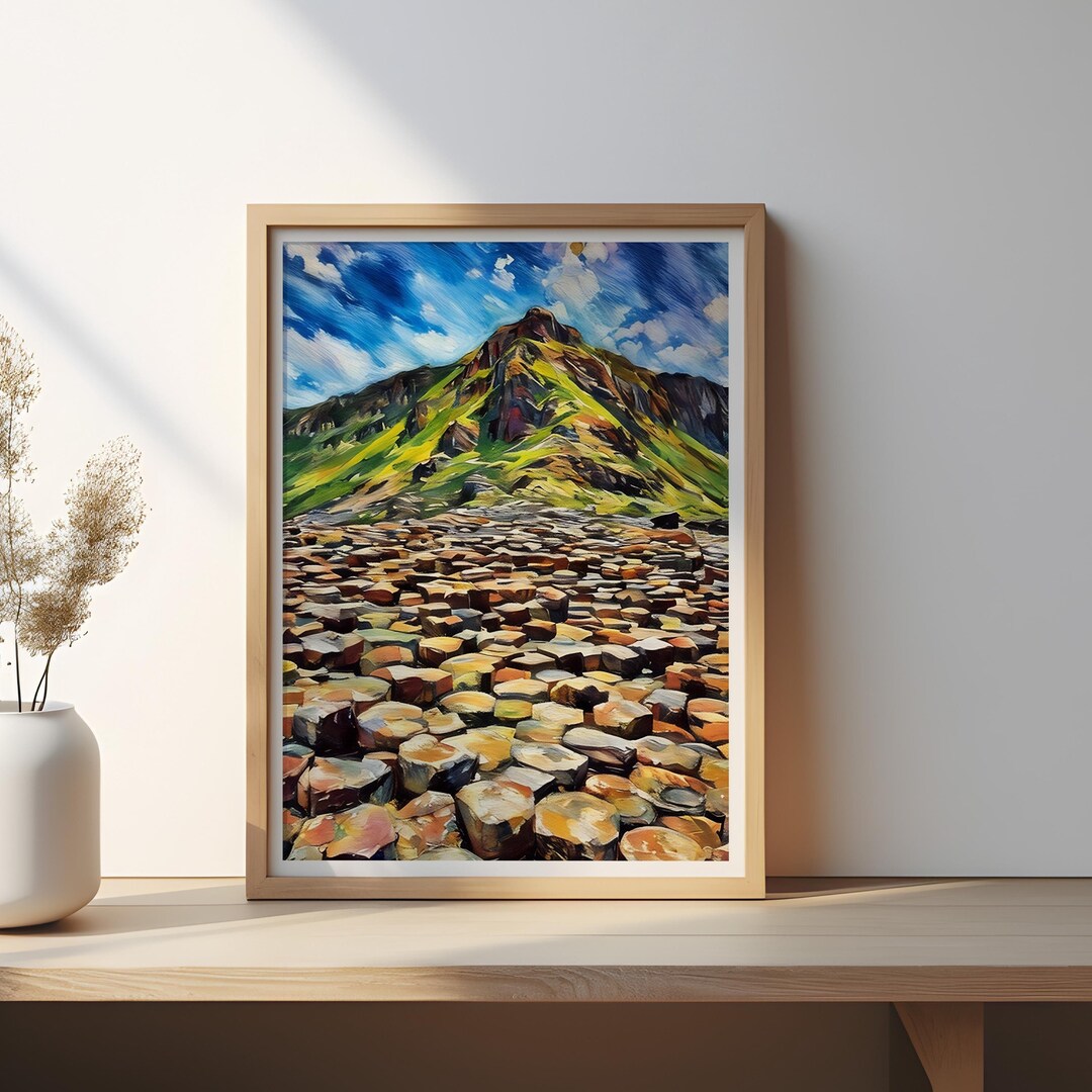 Giant's Causeway Wall Art Painting, Natural Wonder Travel Print ...