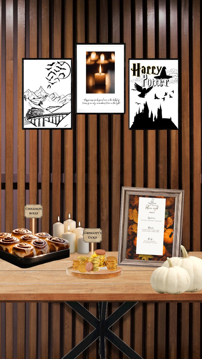 Magical Harry Potter Movie Night Printable Set Customizable Invitations ...