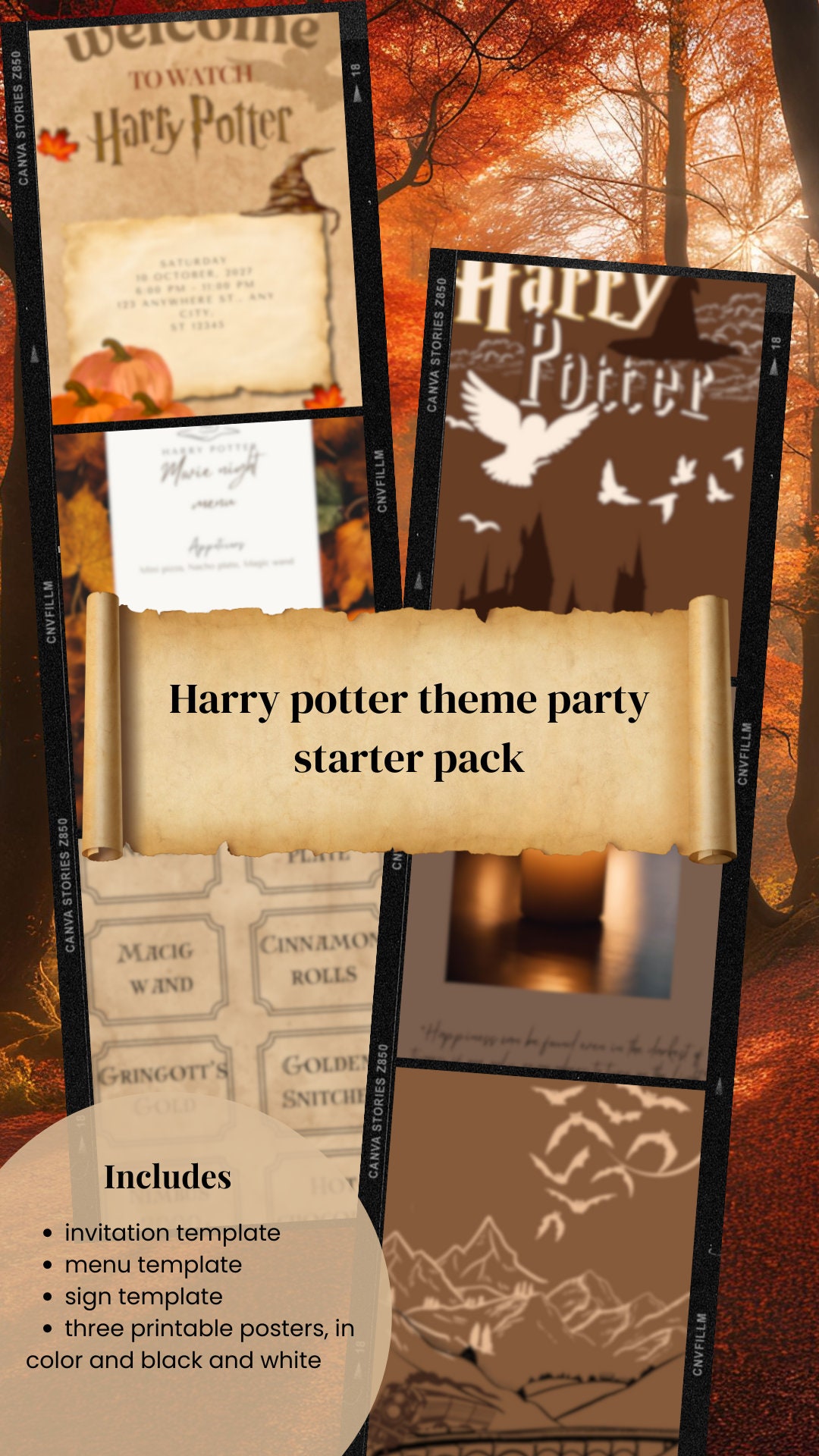 Magical Harry Potter Movie Night Printable Set | Customizable ...