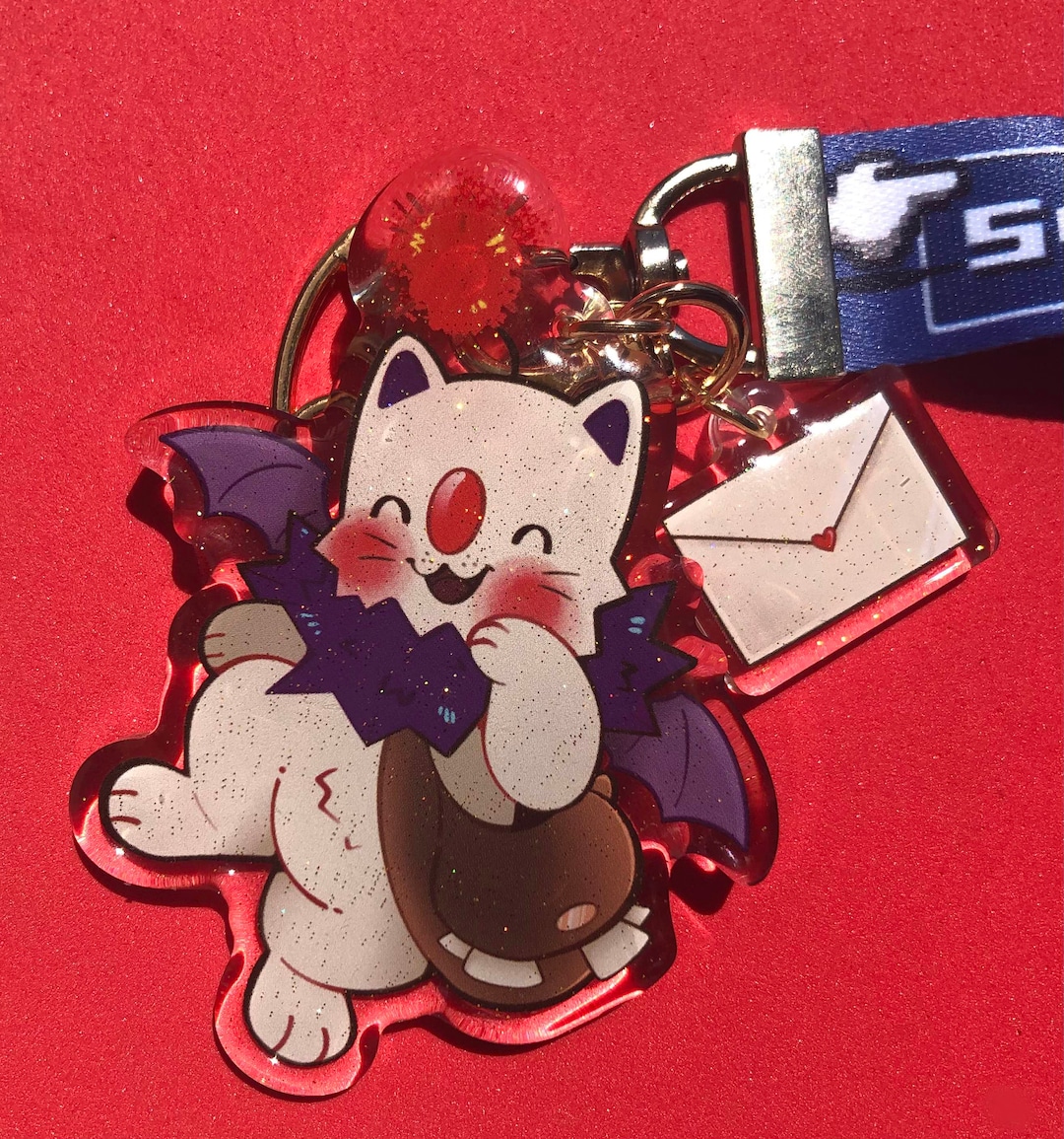 Final Fantasy Moogle Keychain & Lanyard - Etsy