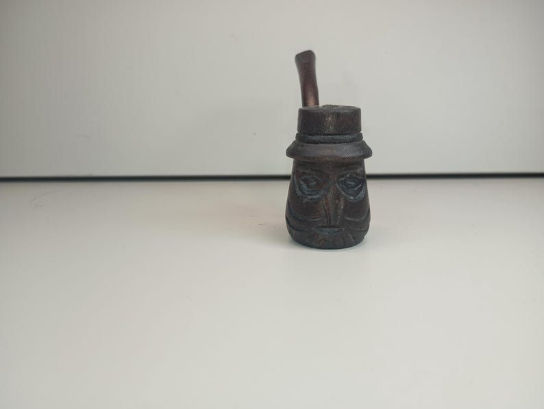 Vintage Hand Carved Wood Smoking Pipe Old Man Face Tobacciana ...