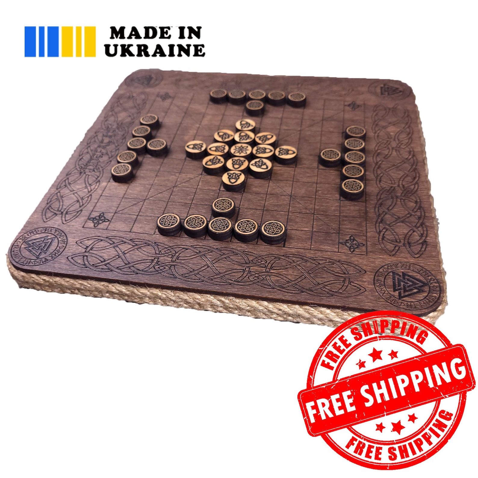 Hnefatafl Handmade Viking Board Game - Ancient Strategy Game - Perfect for Collectors & Game ...
