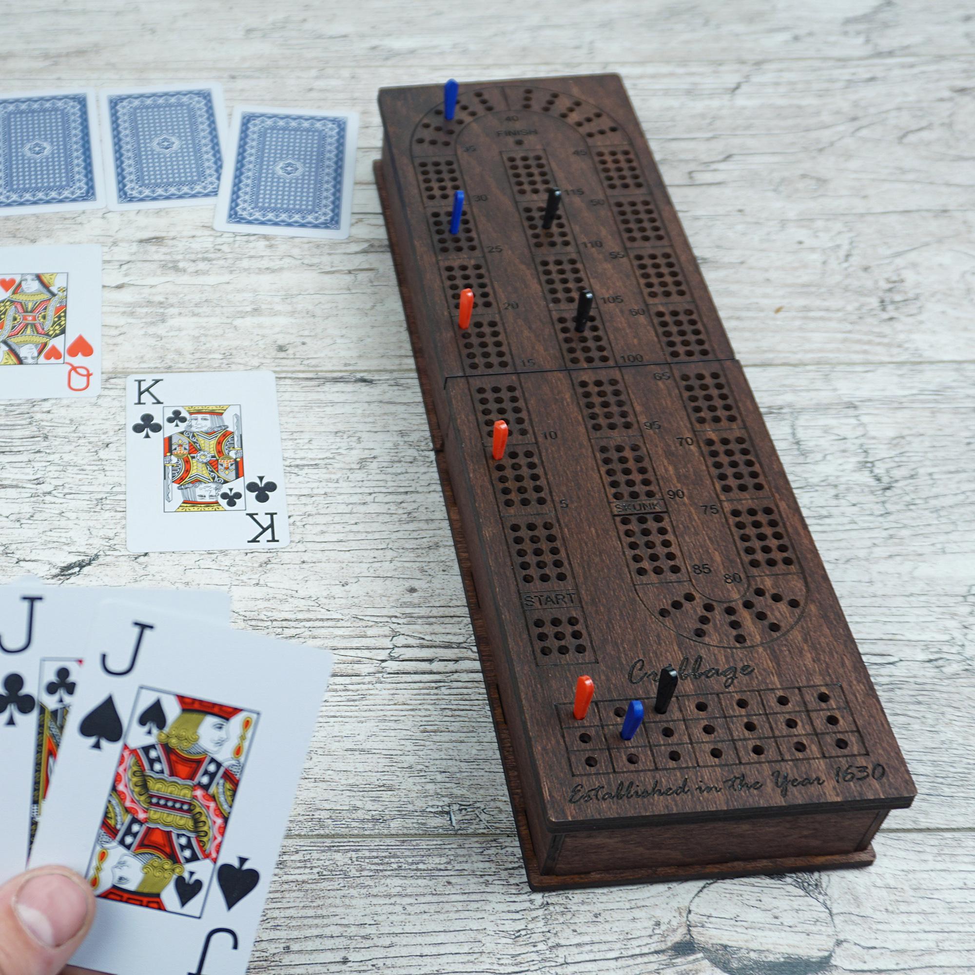 Handmade Cribbage Board Game - Classic Wooden Cribbage Set, Custom ...
