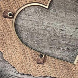 Double Wooden Heart-shaped Photo Frame 200mm - Romantic Laser Cut Frame ...