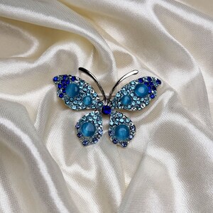 Blue Diamond Butterfly Brooch, Butterfly Brooch,women‘s Diamond Brooch ...