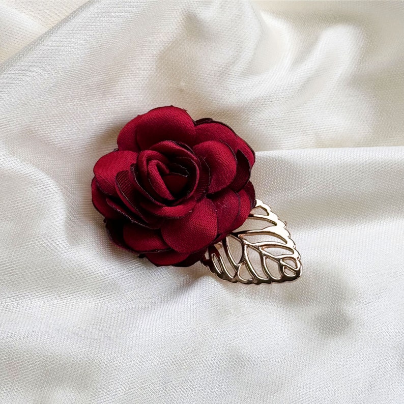 Dream Red Handmade Flower Brooch, Suit Pin, Wedding Dress Decoration ...