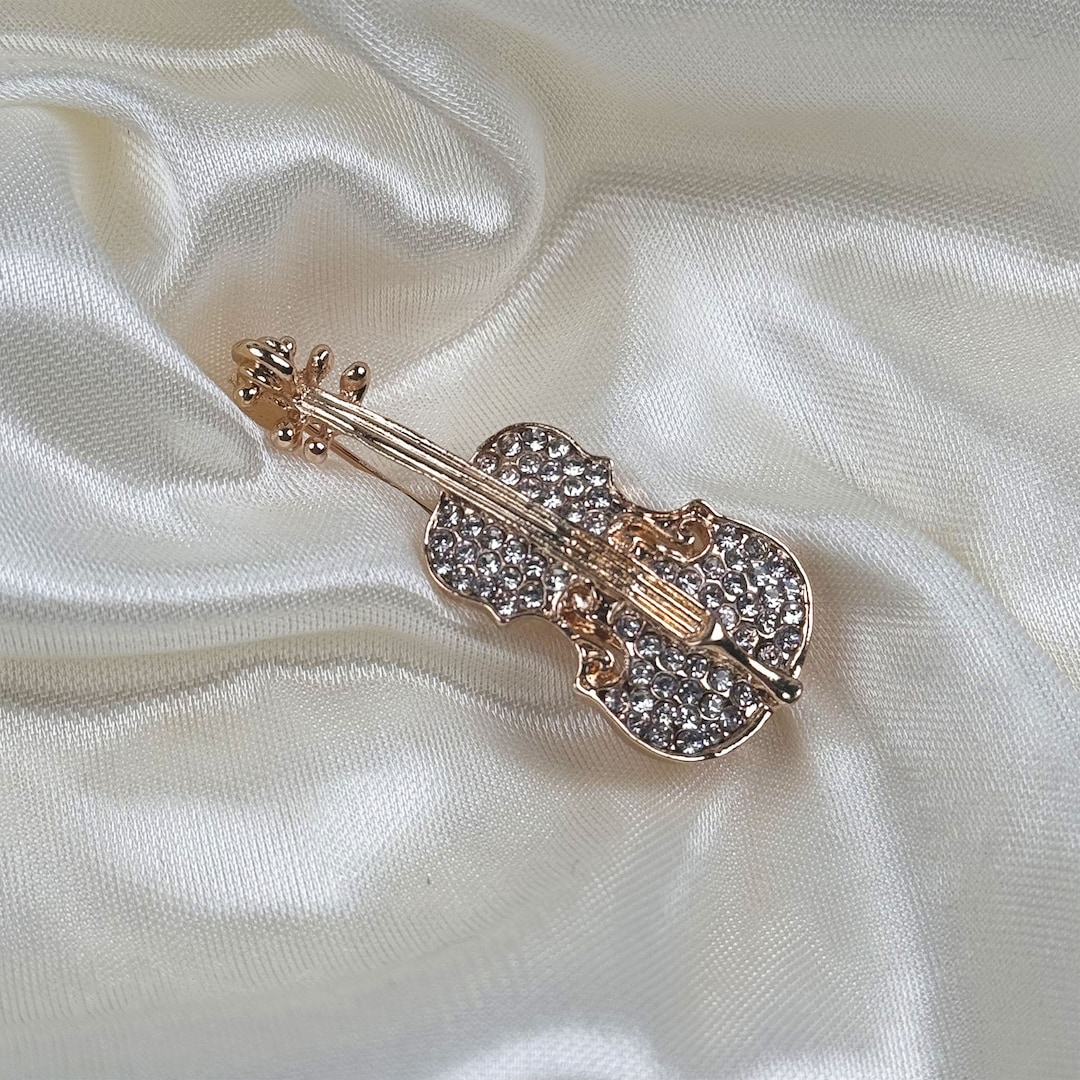 Vintage Golden Violin Brooch,golden Violin Brooch,vintage Brooch,violin ...