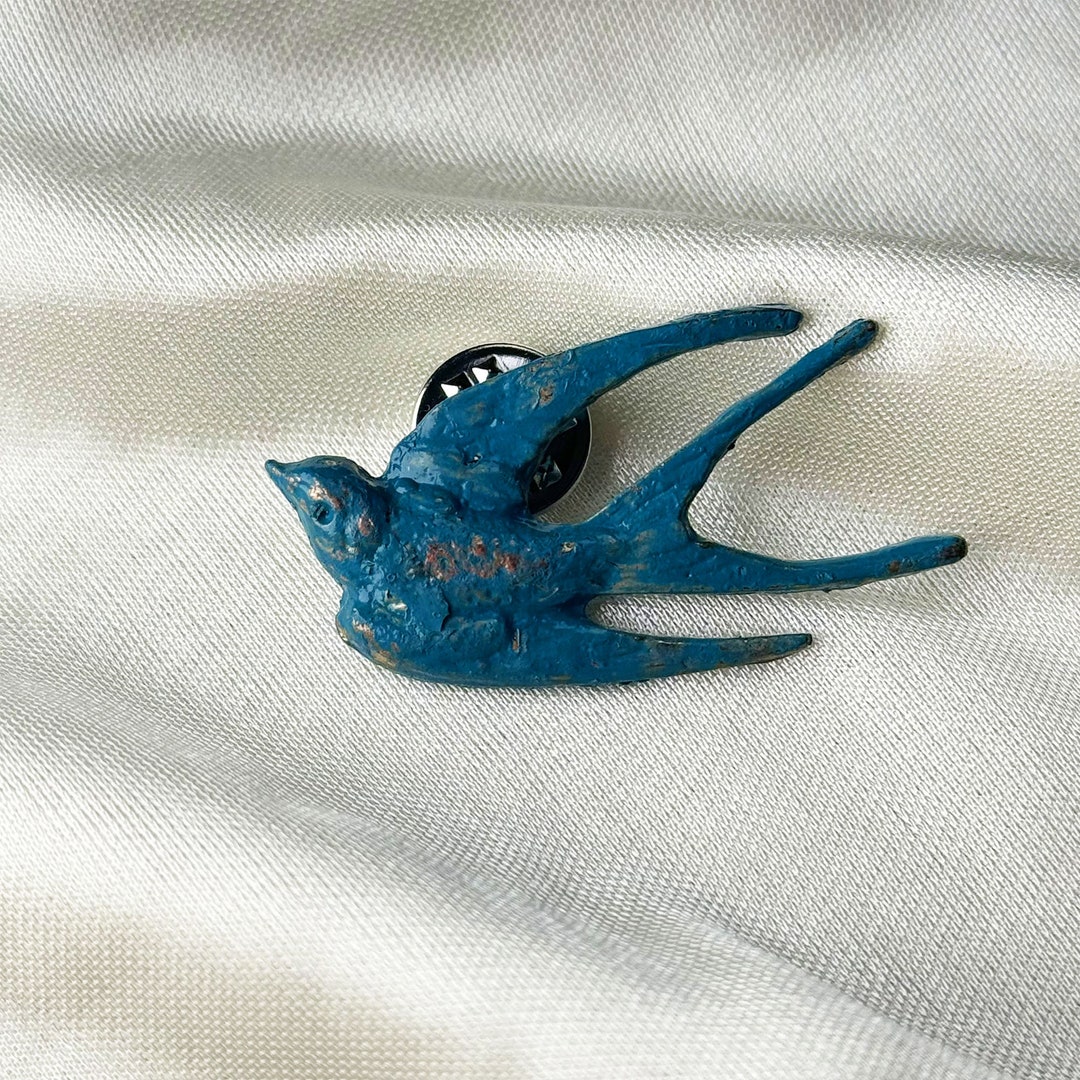 Sky Blue Swallow，swallow Bird Brooch，blue Bird Brooch，pin Badge ...