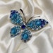 Blue Diamond Butterfly Brooch, Butterfly Brooch,women‘s Diamond Brooch ...