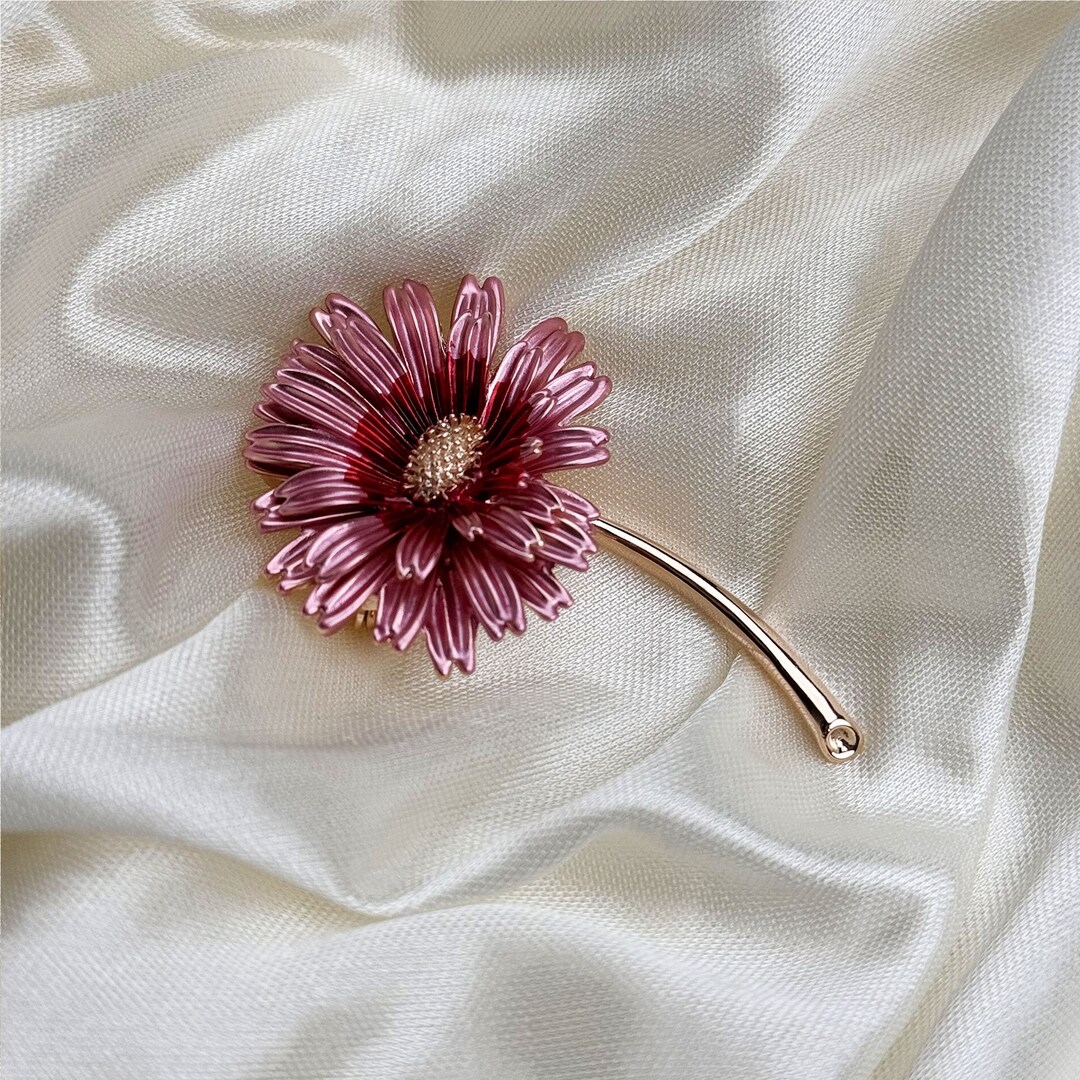Vintage Daisy Brooch,pink Daisy Brooches, Pink Daisy Corsage, Vintage ...