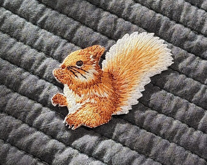 Squirrel Iron-on Patch, Squirrel Patch, Squirrel Badge, DIY Embroidery ...