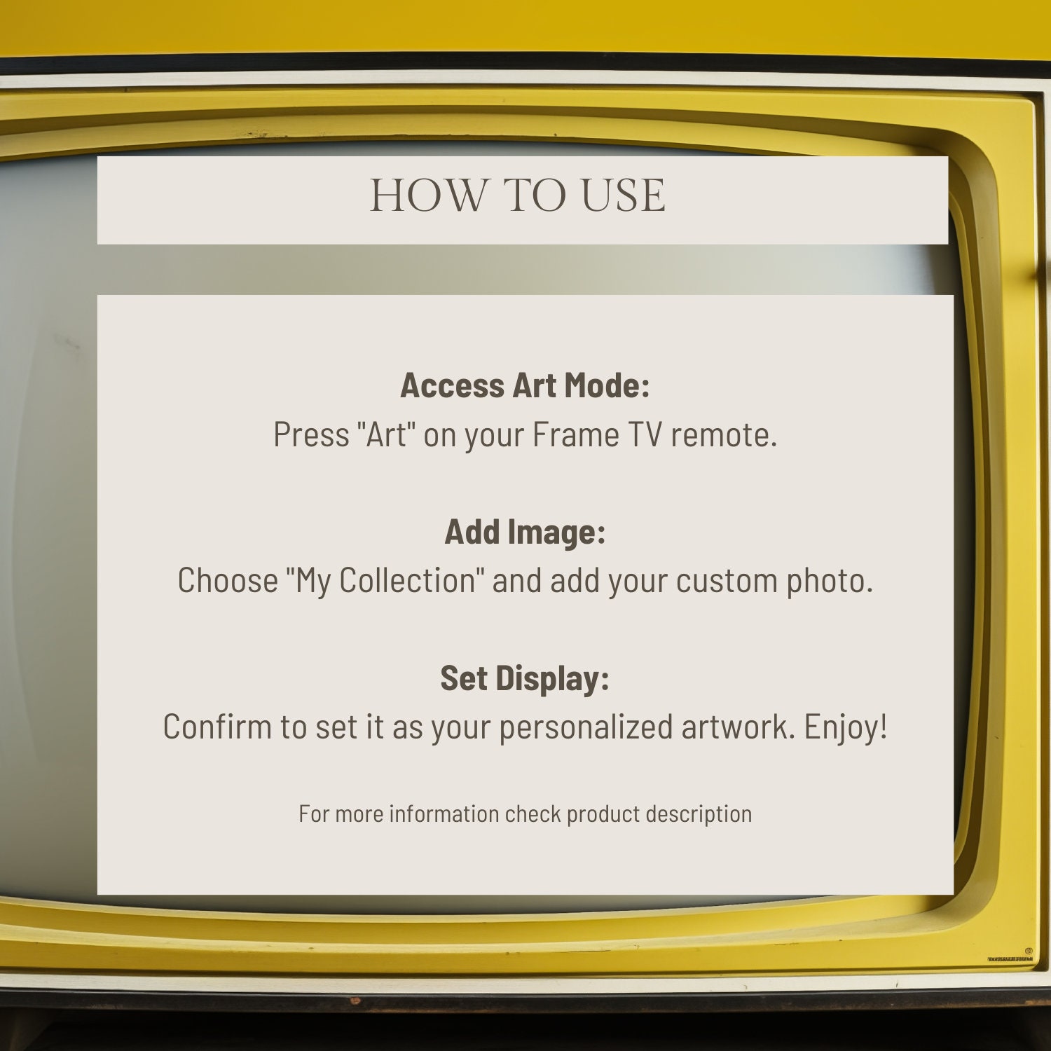 Retro TV Frame TV Art | Vintage TV Image Screensaver Blank Turned off ...