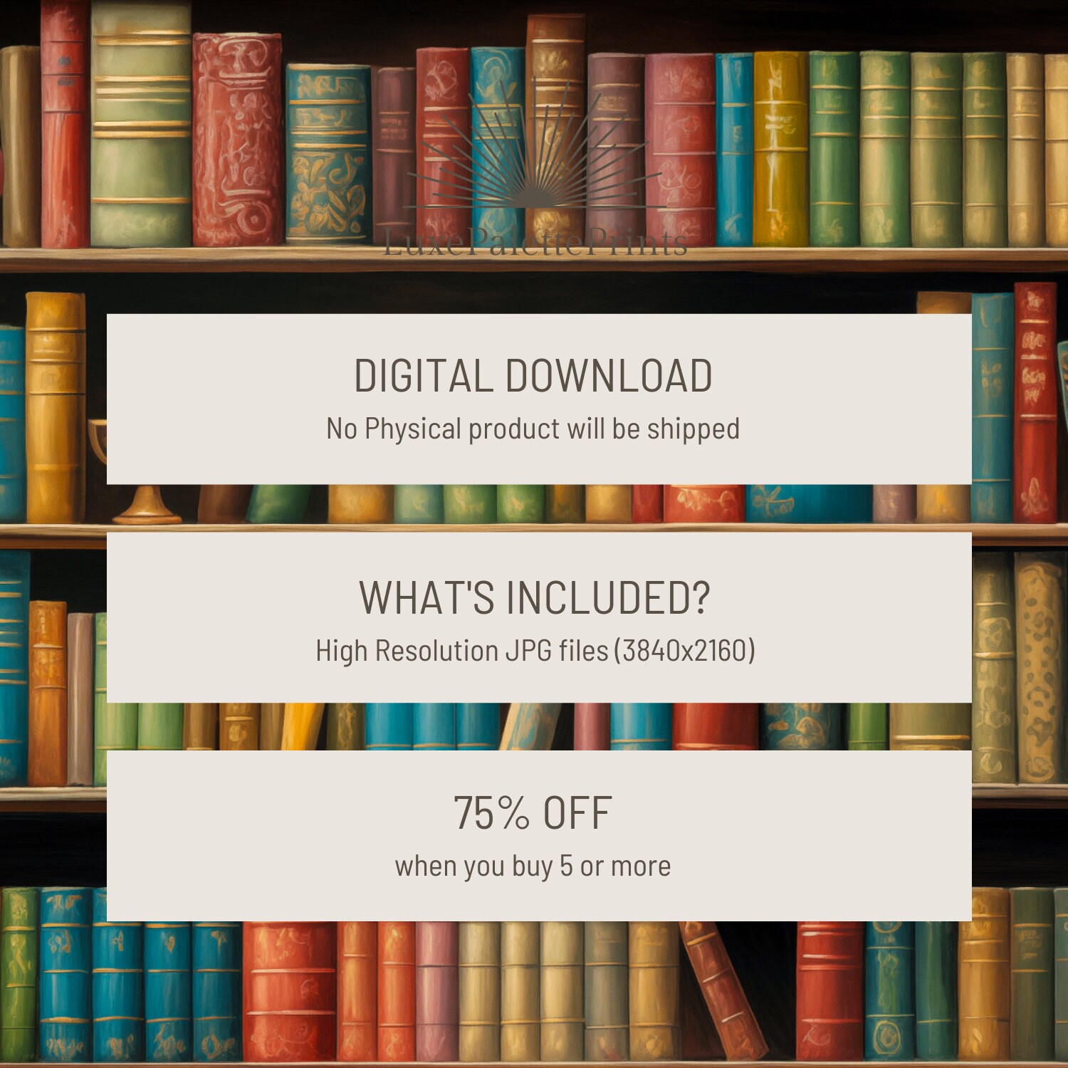Frame TV Art Bookshelf | Digital Download Library, Bookish Samsung ...