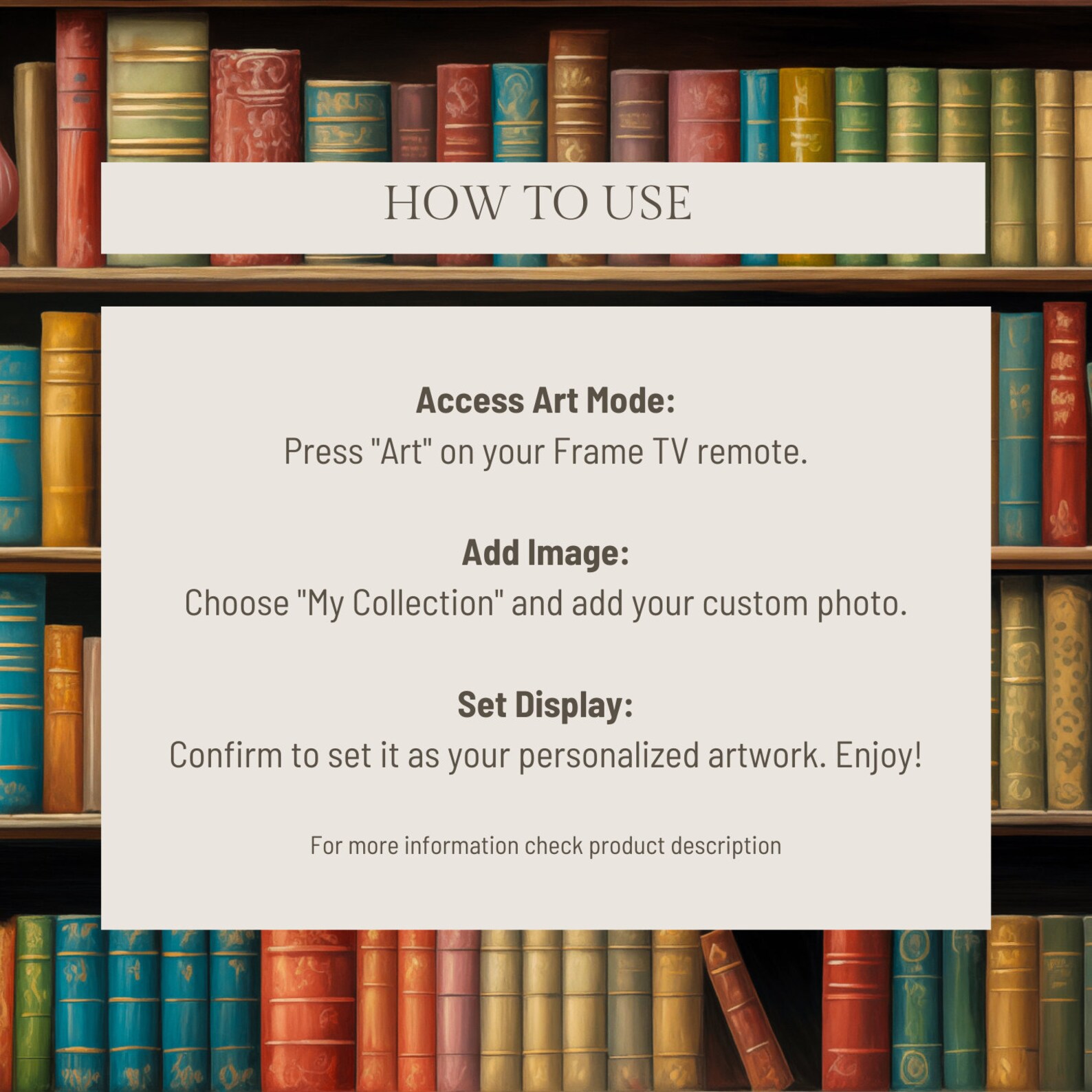 Frame TV Art Bookshelf | Digital Download Library, Bookish Samsung ...