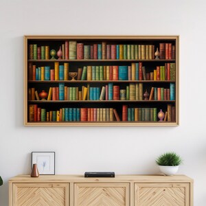 Frame TV Art Bookshelf | Digital Download Library, Bookish Samsung ...
