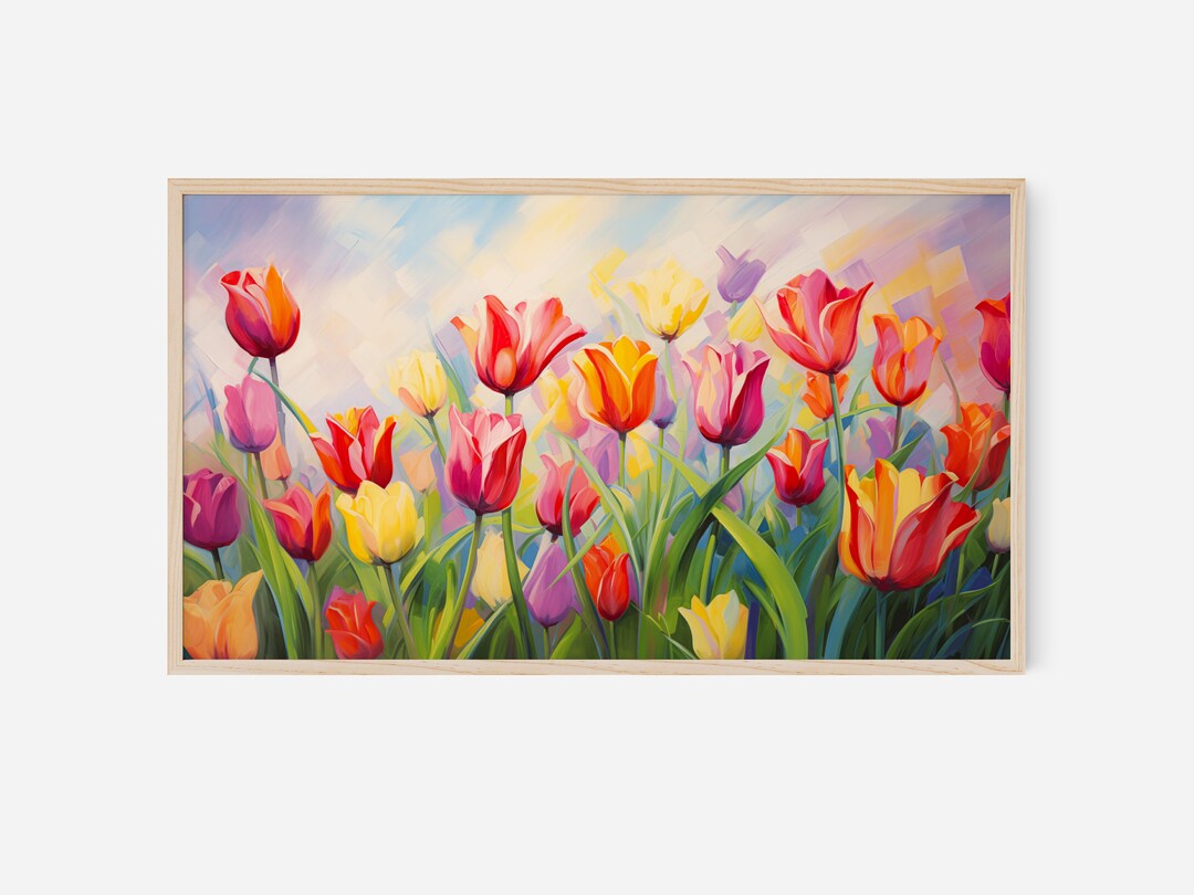 Quadro Tv Arte Primavera Tulipas Download Digital Quadro Tv Primavera