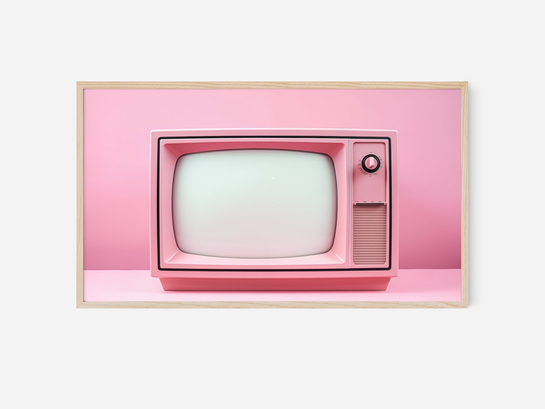 Pink Retro TV Samsung Frame TV Art | Vintage TV Image Retro Screensaver ...