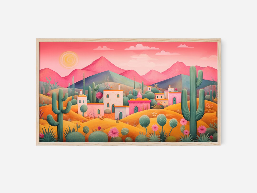 Mexican Frame TV Art | Mexican Landscape Art, Colorful Mexico Summer ...