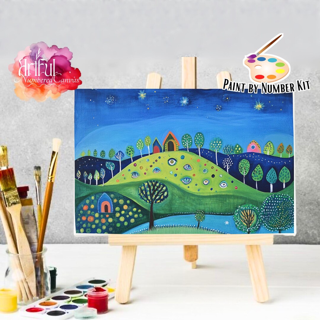 Landscape 5 Paint by Numbers Kit , Landscape Painting Art Kit, Easy Diy ...
