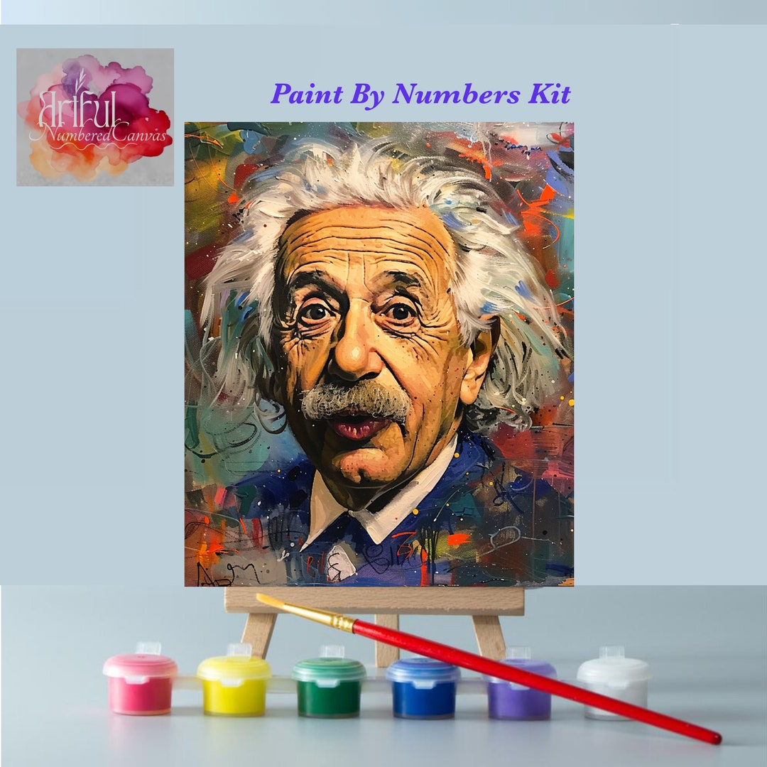 Einstein Amazed Painting Kit, Celebrities Diy Paint by Numbers Kit ...