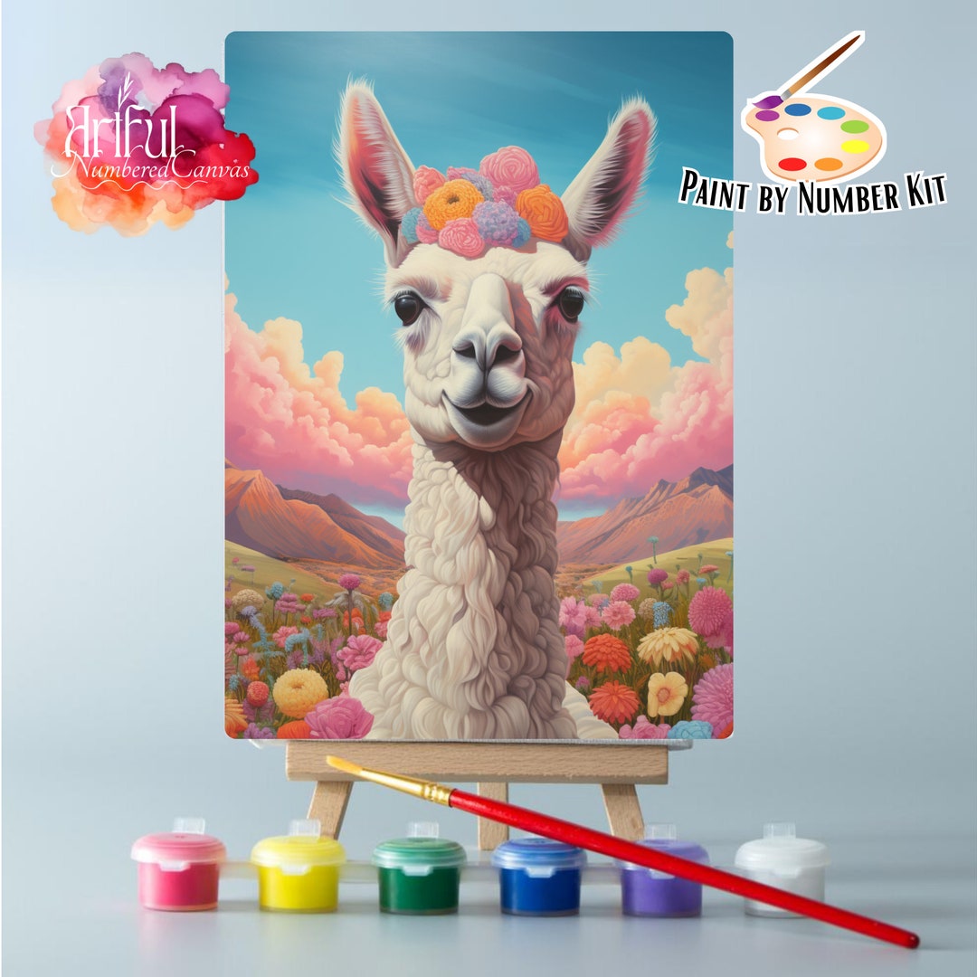 Llamas Paint by Numbers Kit 5, Llamas Painting, Easy Diy Animal Paints ...