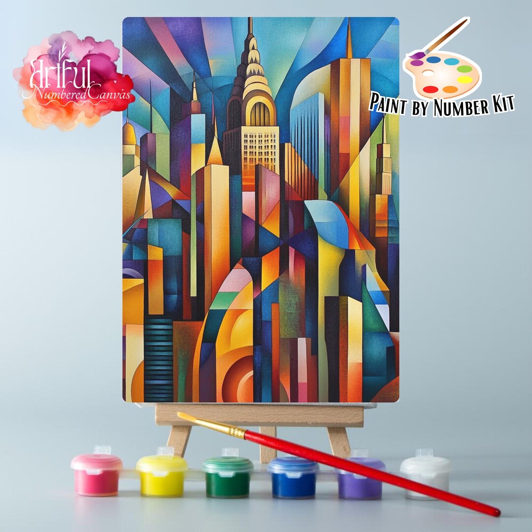 Skyline of New York A10 Painting Kit, Cities Diy Paint by Numbers Kit ...