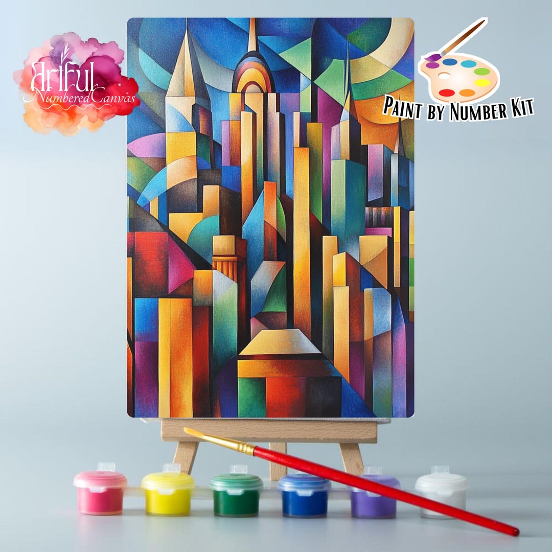 Skyline of New York A2 Painting Kit, Cities Diy Paint by Numbers Kit ...