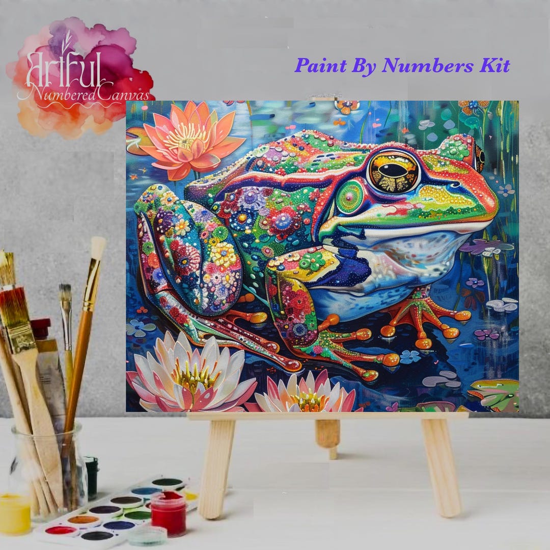 Frog 3 Paint by Numbers Kit, Frog Painting Art Kit, Easy Diy Animal ...
